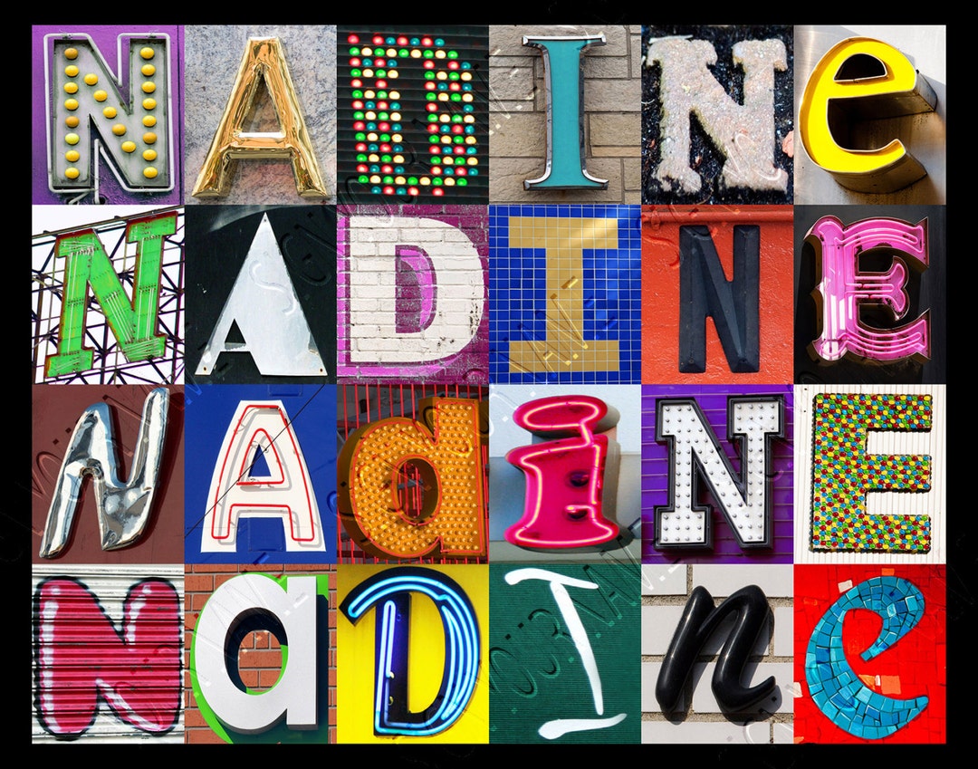 Personalized Poster Featuring NADINE in Photos of Alphabet Letters From ...