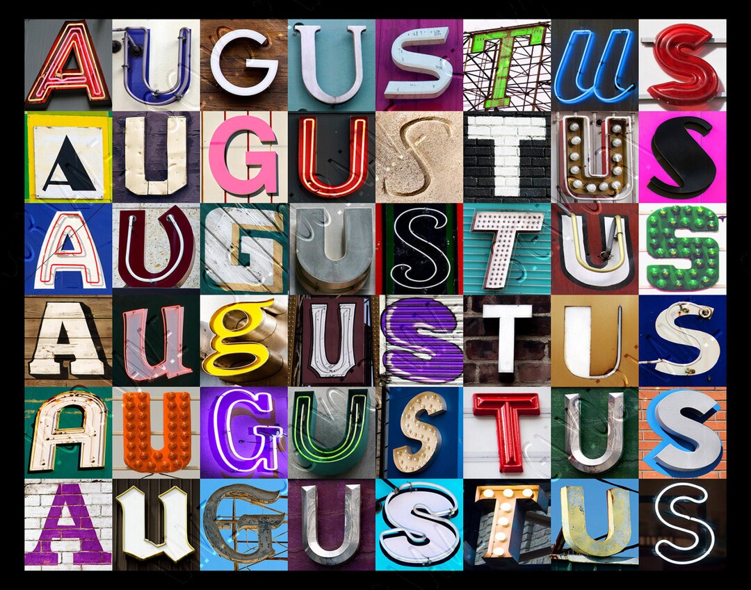 Personalized Poster Featuring AUGUSTUS in Photos of Alphabet Letters ...