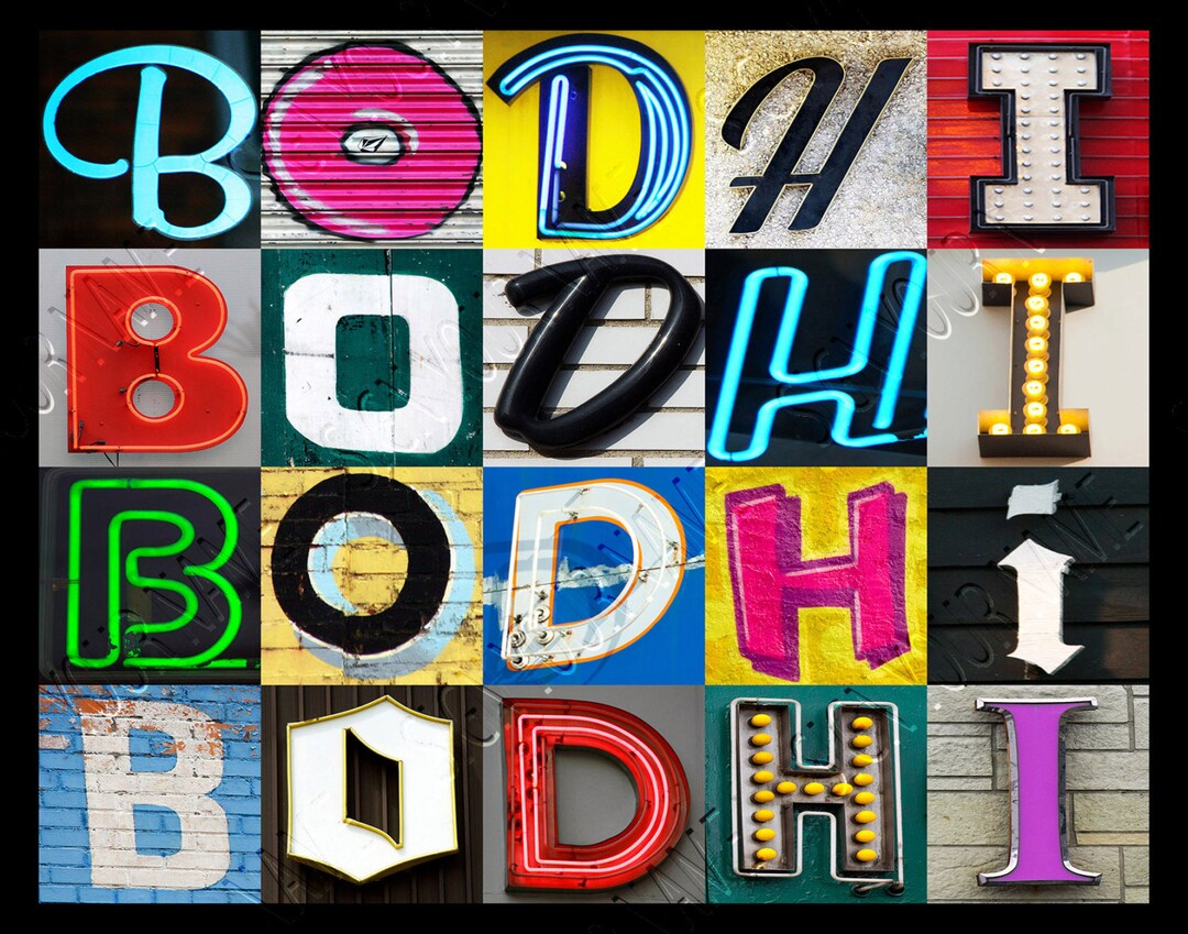 Personalized Poster Featuring BODHI Showcased in Photos of Sign Letters ...