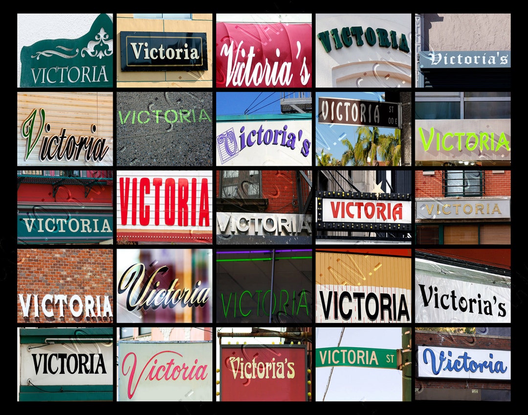 Personalized Poster Featuring VICTORIA (version 2 - 25 Signs) in Photos ...