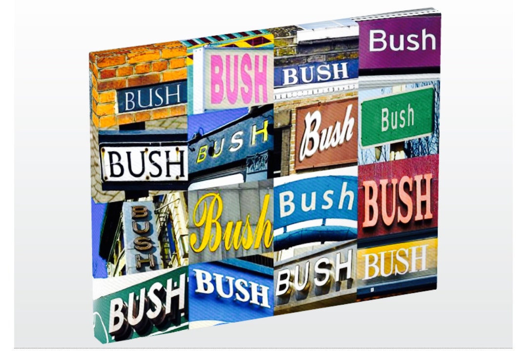 Personalized Photo Canvas Featuring the Name BUSH in Photos of Signs ...