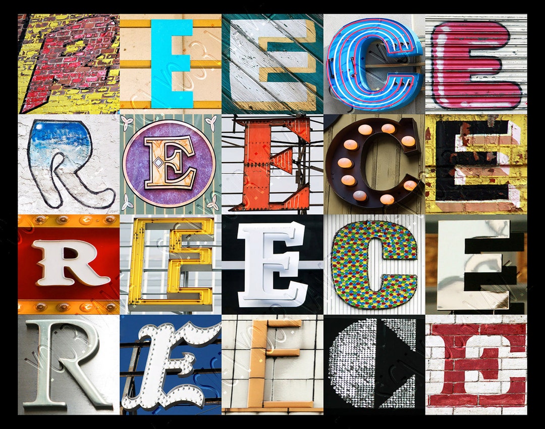 Personalized Poster Featuring REECE Showcased in Photos of Letters From ...
