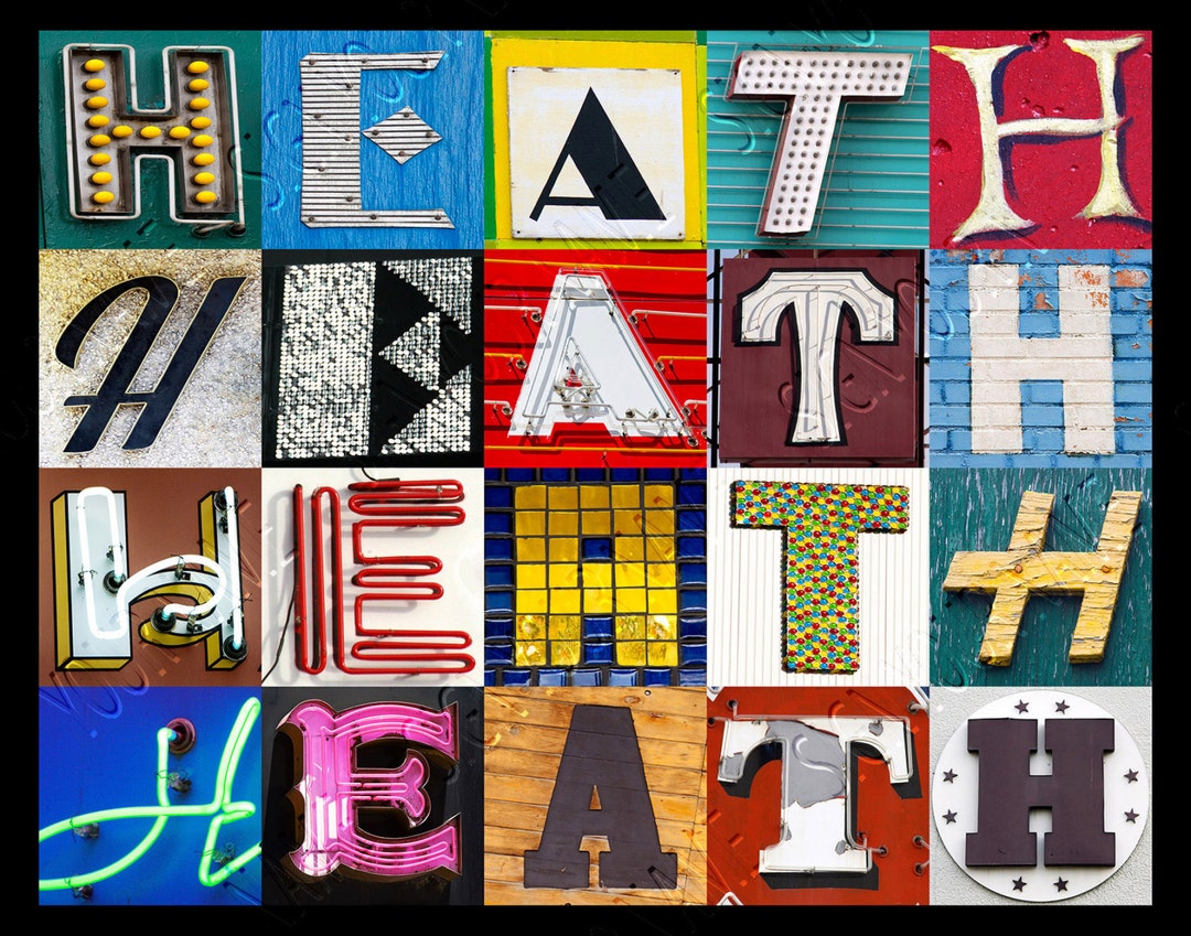 HEATH Personalized Poster Featuring Showcased in Photos of Letters From ...