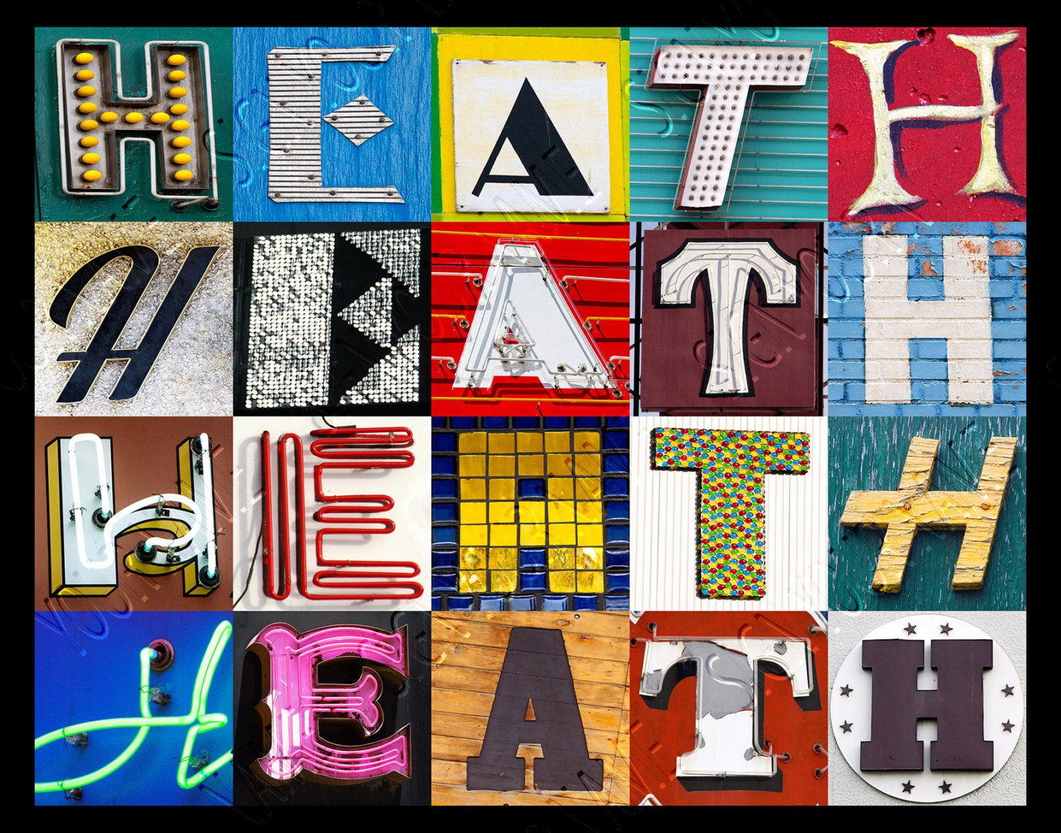 Personalized Poster Featuring HEATH Showcased in Photos of Letters From ...