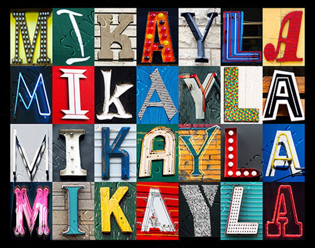 MIKAYLA or MIKAYLAH Personalized Poster Featuring Photos of Sign ...