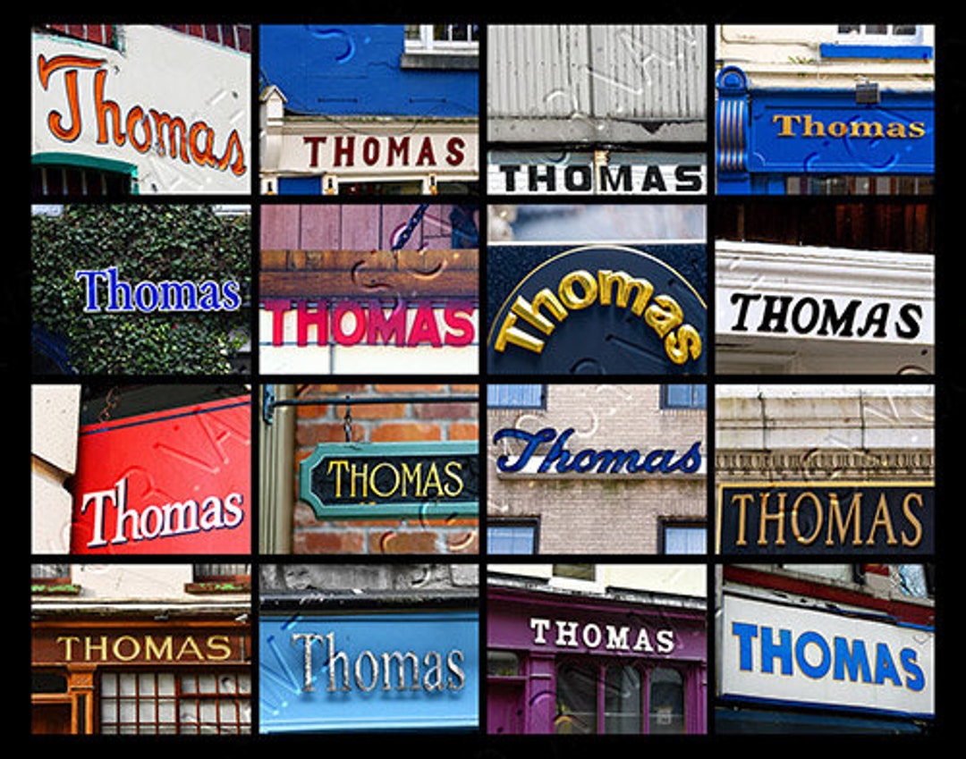 THOMAS Personalized Poster Featuring Photos of Actual Signs; Art Print ...