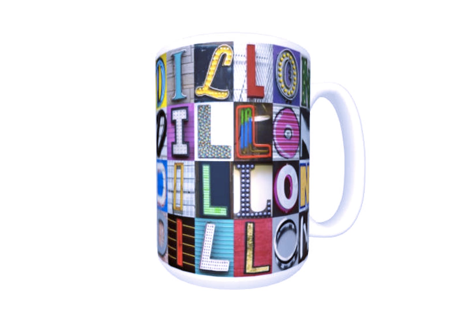 Personalized Coffee Mug Featuring the Name DILLON in Sign Letter Photos ...