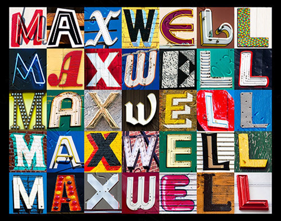 MAXWELL Personalized Poster Featuring Photos of Sign Letters ...