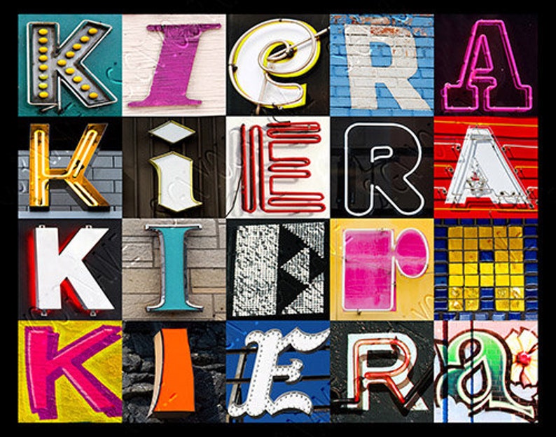 KEIRA or KIERA Personalized Poster Featuring Photos of Letters - Etsy ...
