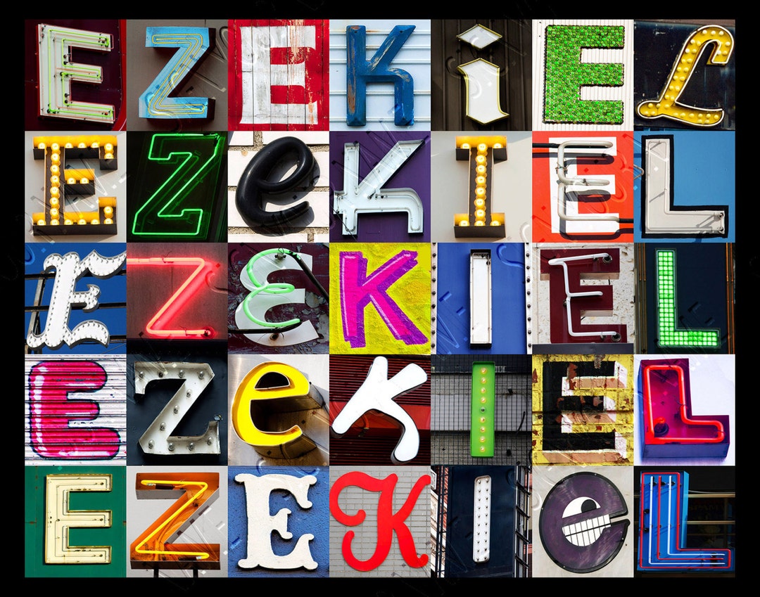 Personalized Poster Featuring EZEKIEL Showcased in Photos of Sign ...