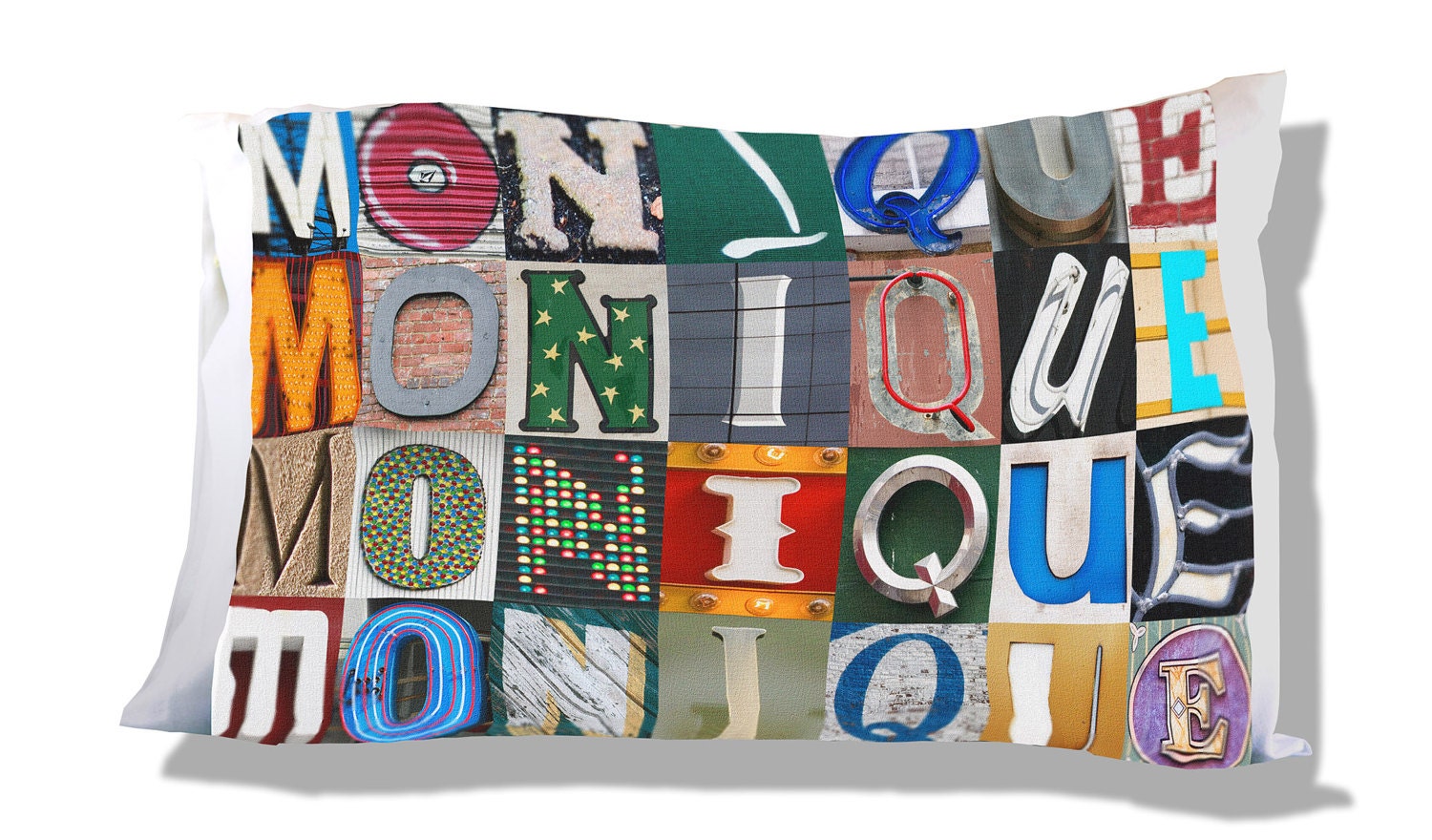 Personalized Pillow Case Featuring MONIQUE in Sign Letters - Etsy UK