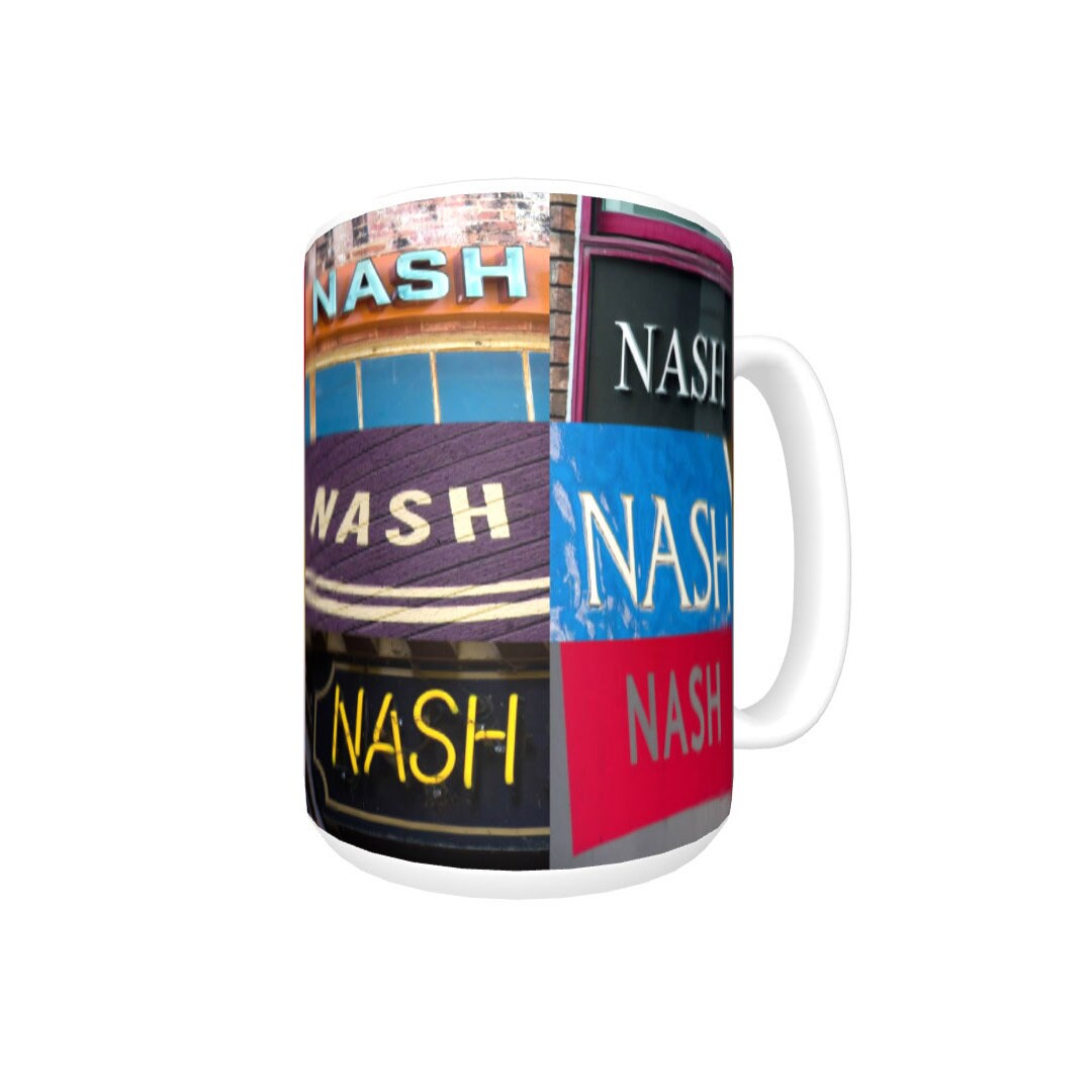 Personalized Coffee Mug Featuring the Name NASH in Photos of Signs ...