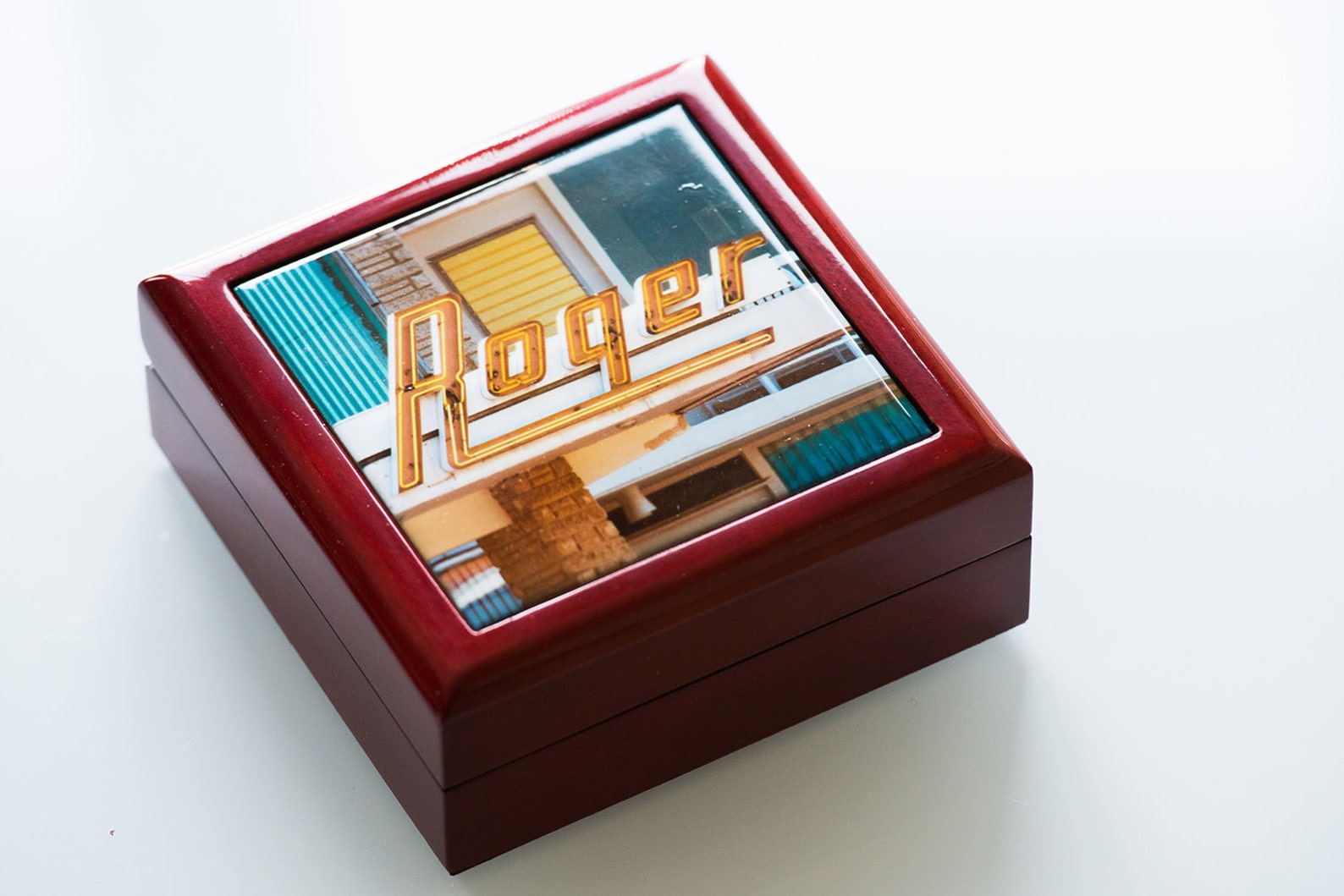 Personalised Keepsake Box Featuring Names in a Photo of Signs (if ...