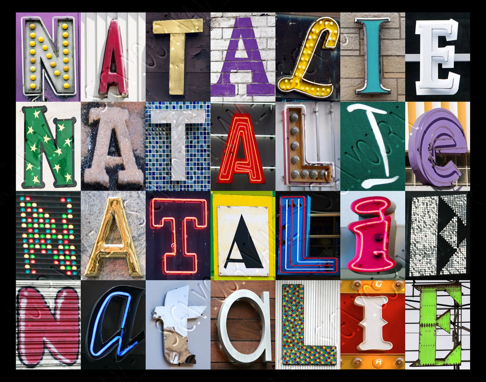 NATALIE Personalized Poster Featuring Photos of Letters From - Etsy