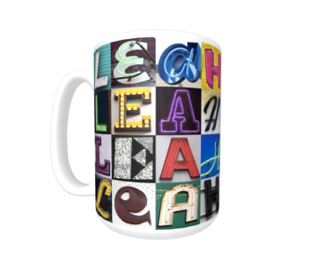 Personalized Coffee Mug Featuring the Name LEAH in Sign Letter Photos ...