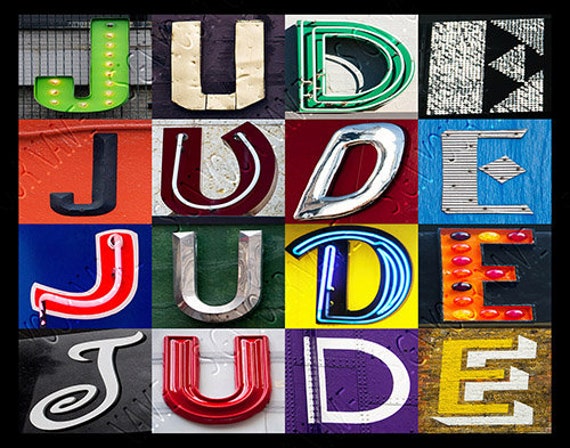 JUDE Personalized Poster featuring photos of letters from | Etsy