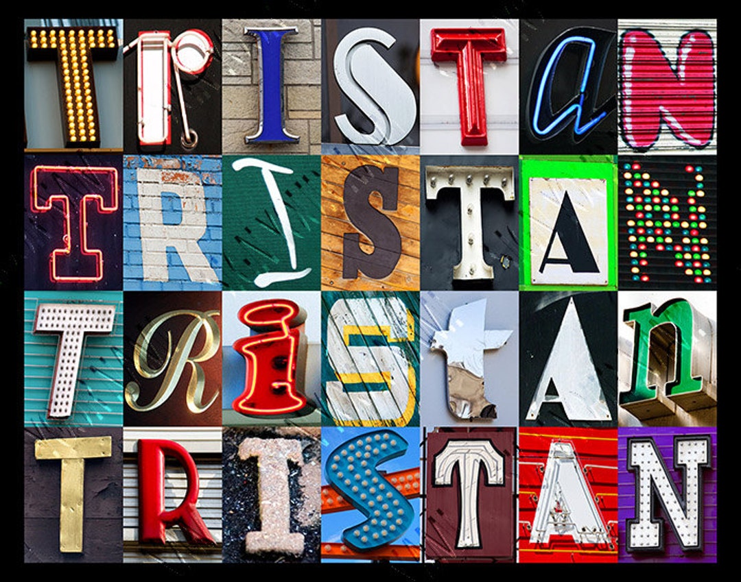 Personalized Poster Featuring TRISTAN in Photos of Alphabet Letters ...