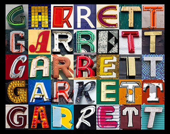 GARRETT Personalized Poster Featuring Photos of Sign Letters - Etsy