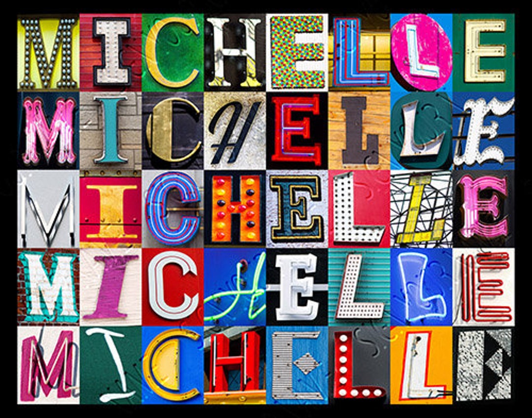 MICHELLE Personalized Poster Featuring Photos of Letters From Signs ...