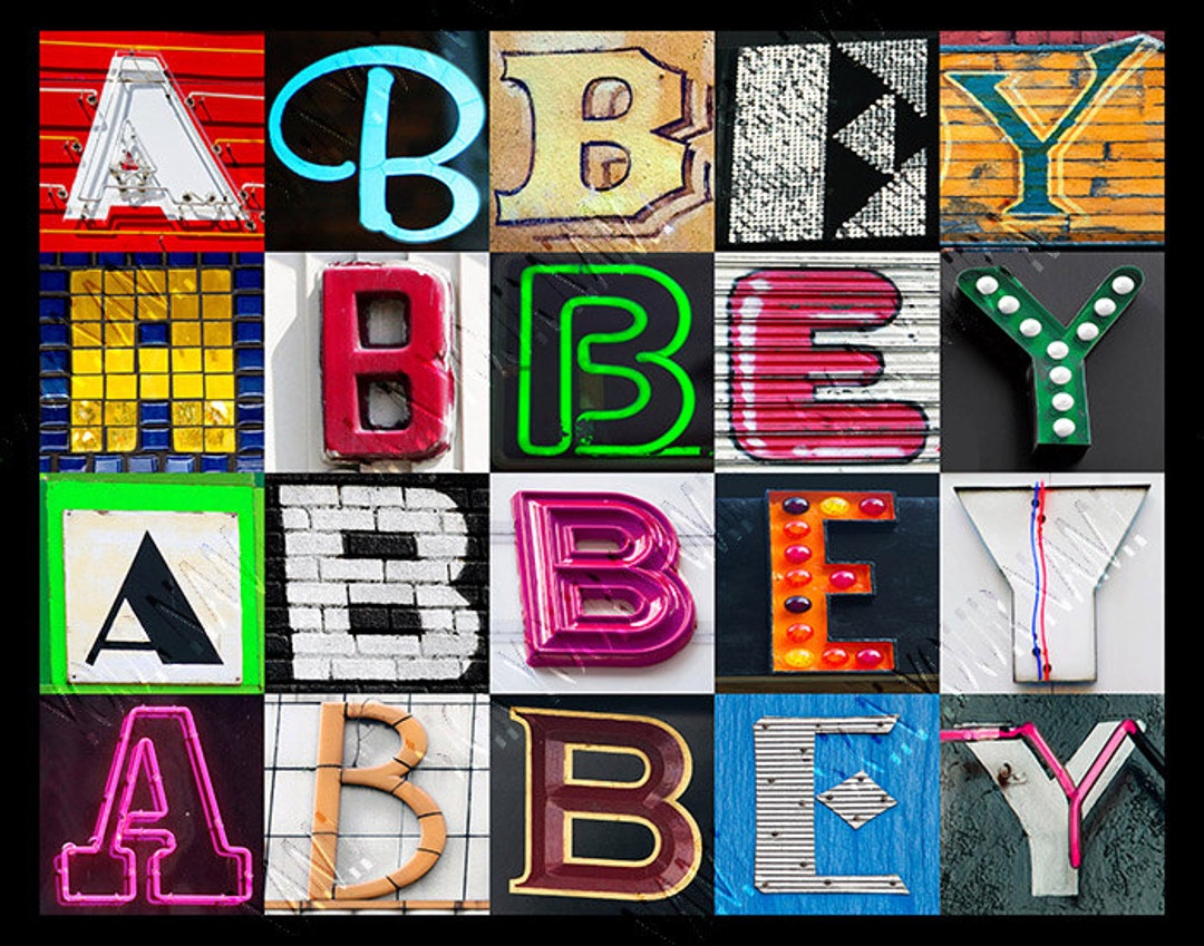 ABBY or ABBEY Personalized Poster Featuring Photos of Alphabet Letters ...