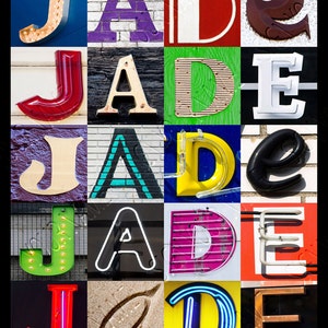 JADE Personalized Poster Featuring Photos of Letters From Signs ...