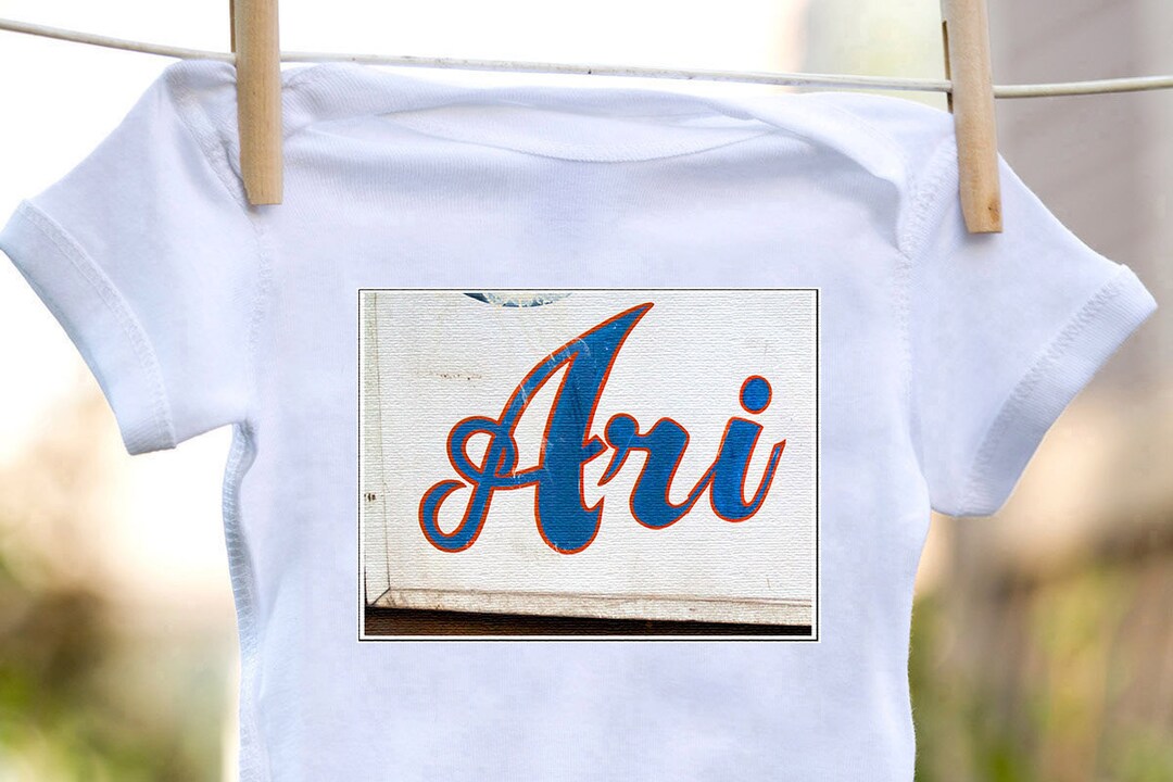 Personalized Baby Bodysuit Featuring the Name ARI Showcased in - Etsy