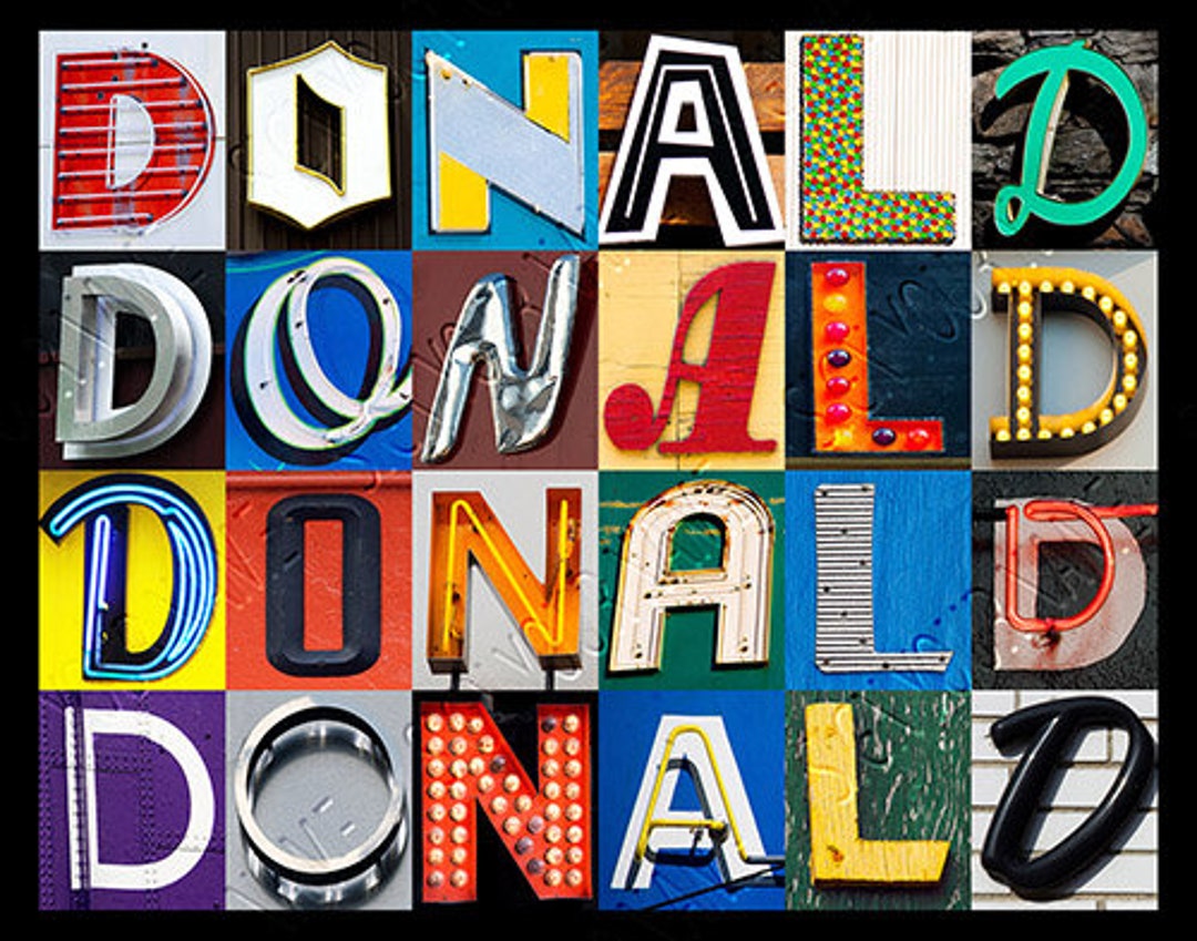 DONALD Personalized Poster Featuring Photos of Letters From Signs ...