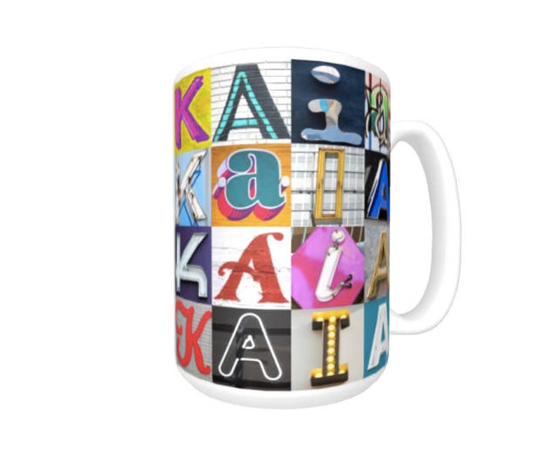 Personalized Coffee Mug Featuring the Name KAIA in Sign Letter Photos ...