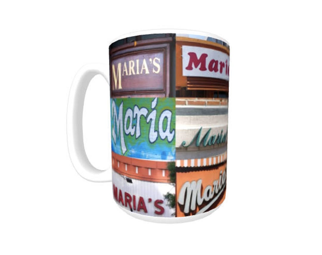 Personalized Coffee Mug Featuring the Name MARIA in Photos of Signs ...