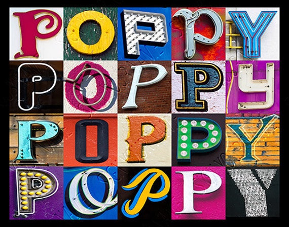 POPPY Personalized Poster featuring photos of letters from | Etsy