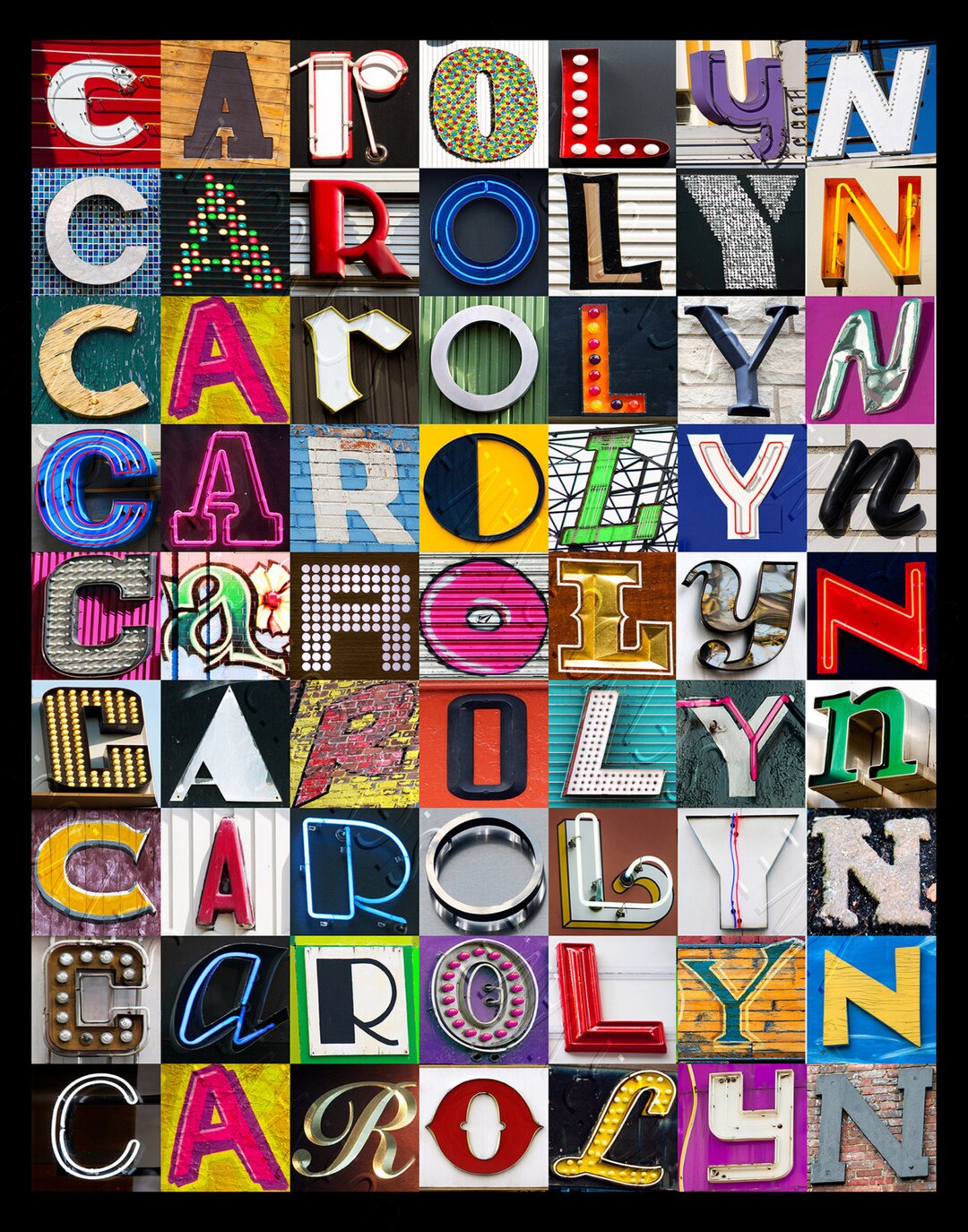 Personalized Poster Featuring CAROLYN in Photos of Alphabet Letters ...