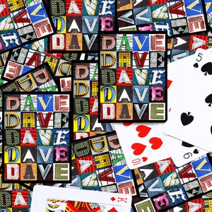 Personalized Playing Cards Featuring the Name DAVE in Letters From ...