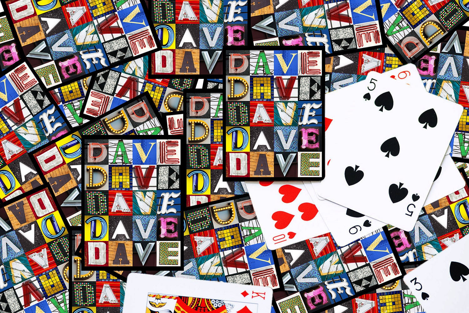 Personalized Playing Cards Featuring the Name DAVE in Letters From ...