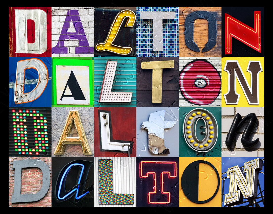 Personalized Poster Featuring DALTON in Photos of Alphabet Letters From ...