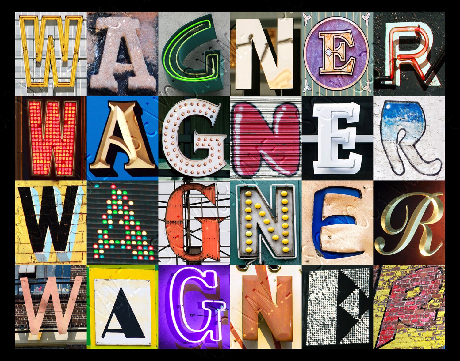 Personalized Poster Featuring WAGNER in Photos of Alphabet Letters From ...