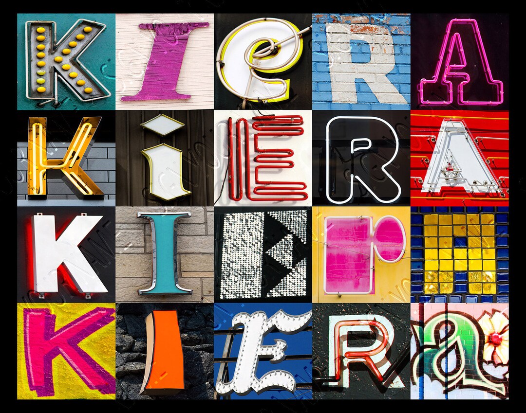 Personalized Poster Featuring KIERA in Photos of Alphabet Letters From ...