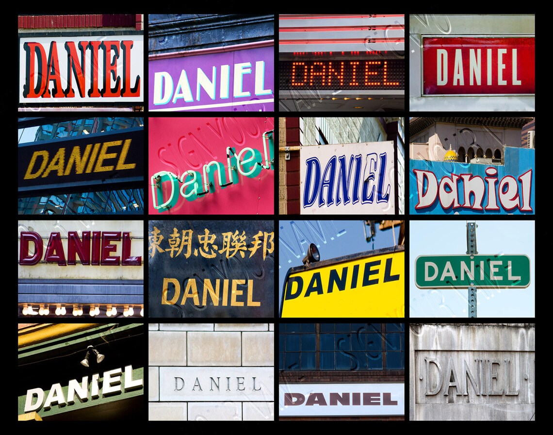 DANIEL Personalized Poster Featuring Photos of Actual Signs; Art Print ...