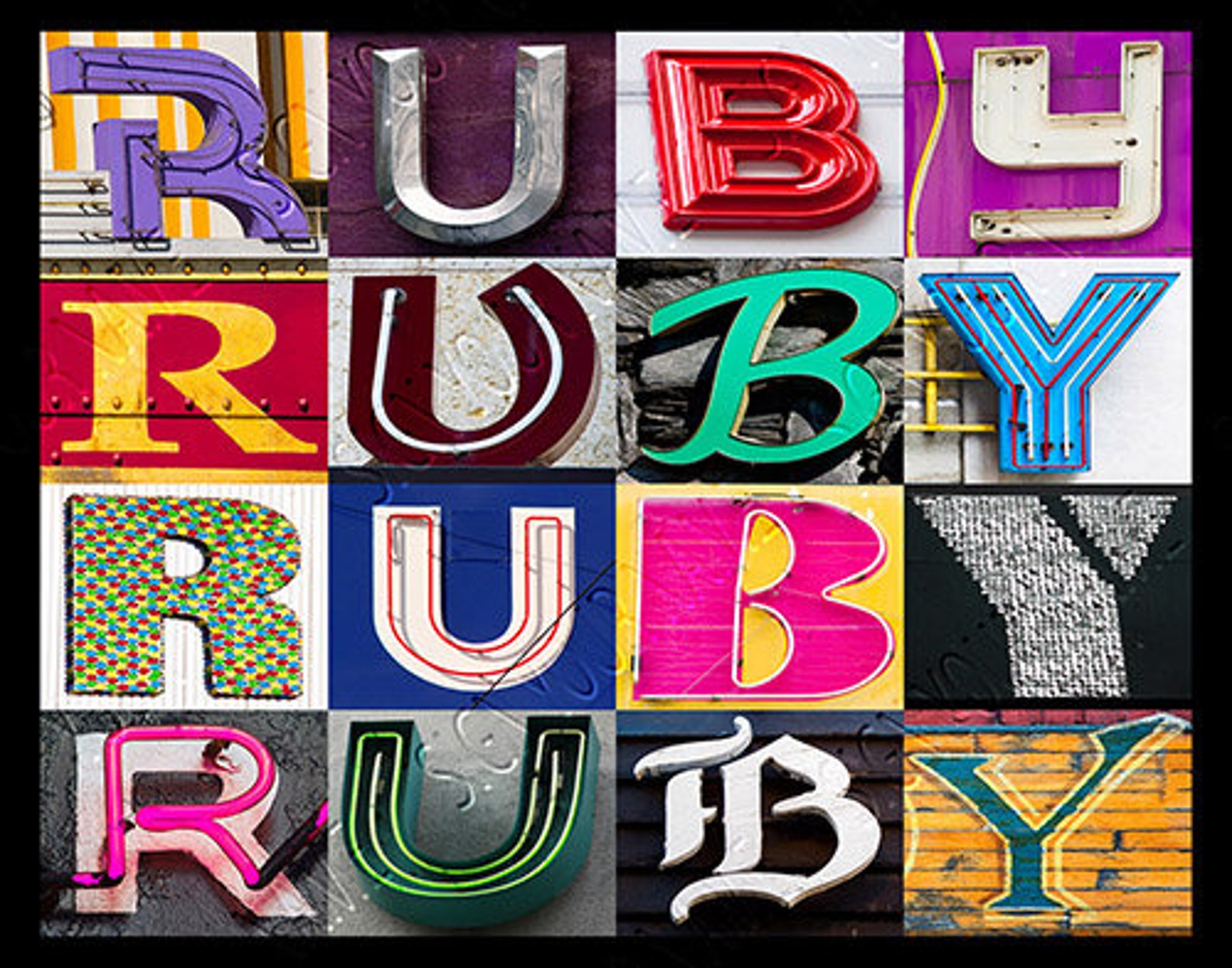RUBY Personalized Poster Featuring Photos of Letters From | Etsy India