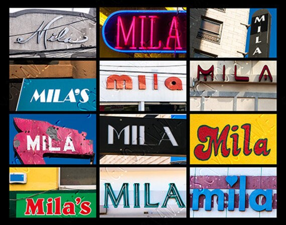 MILA Personalized Poster featuring photos of actual signs | Etsy