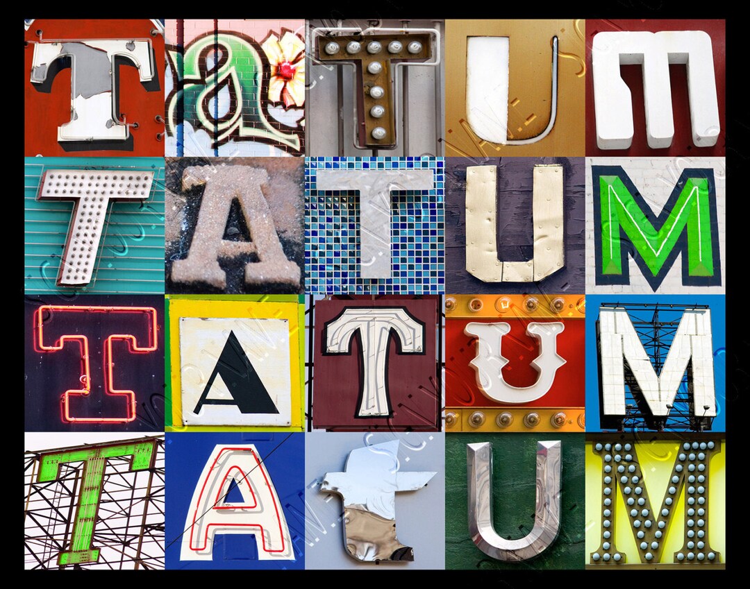 Personalized Poster Featuring TATUM in Photos of Alphabet Letters From ...