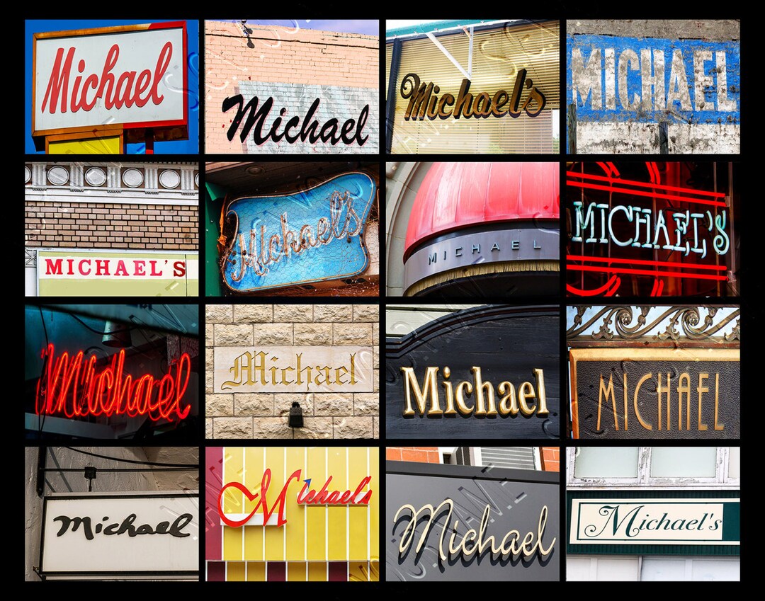 Personalized Poster Featuring MICHAEL Showcased in Photos of Signs; Art ...