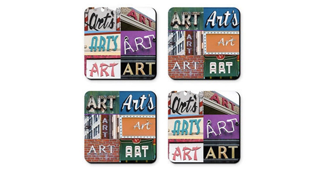 Personalized Coasters Featuring the Name ART in Photos of Signs Custom ...