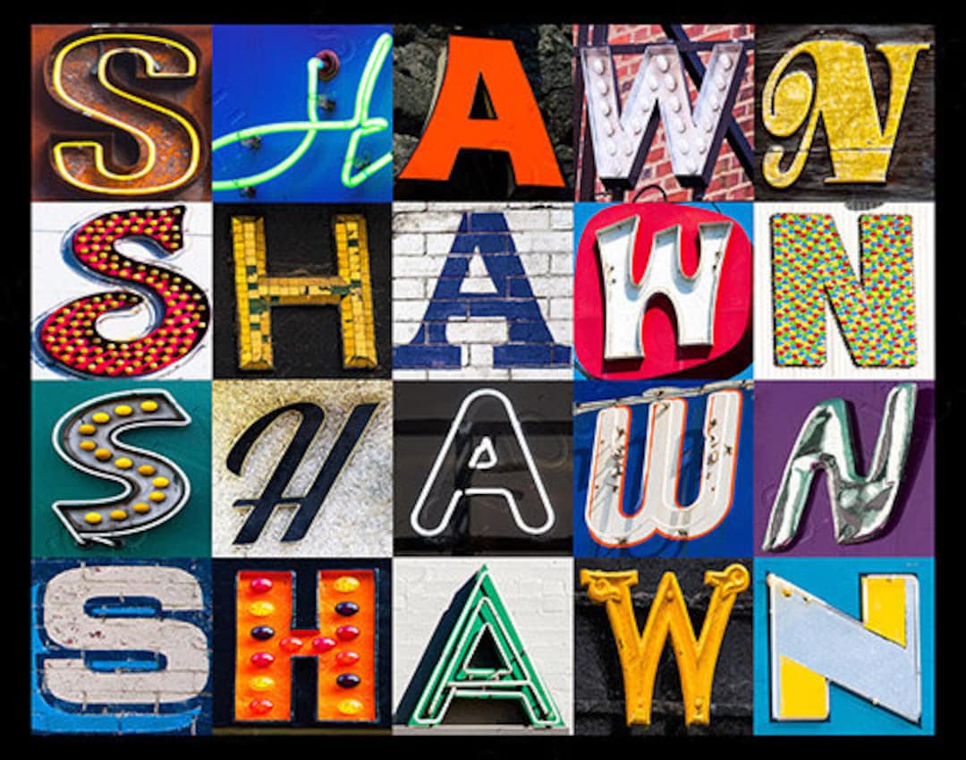 SHAWN Personalized Poster Featuring Photos of Alphabet Letters From ...