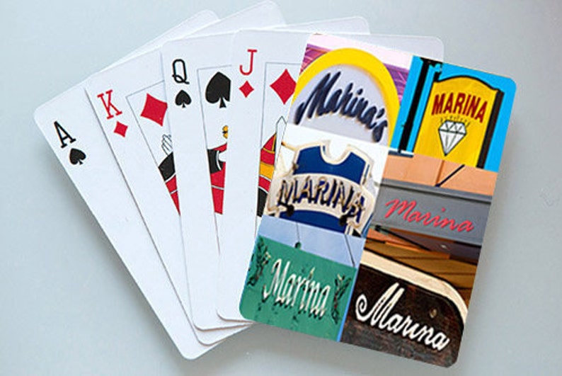 Custom Playing Cards Featuring the Name MARINA in Actual Sign Photos ...