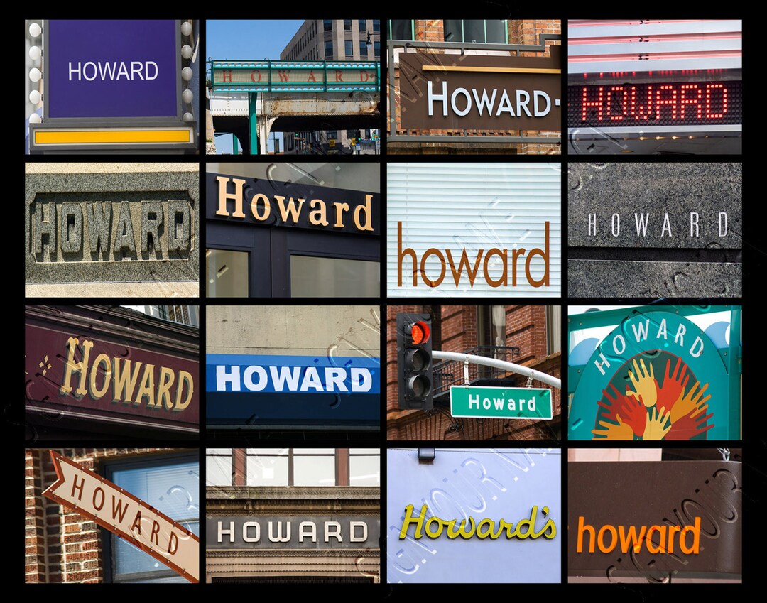 Personalized Poster Featuring HOWARD Showcased in Photos of Actual ...