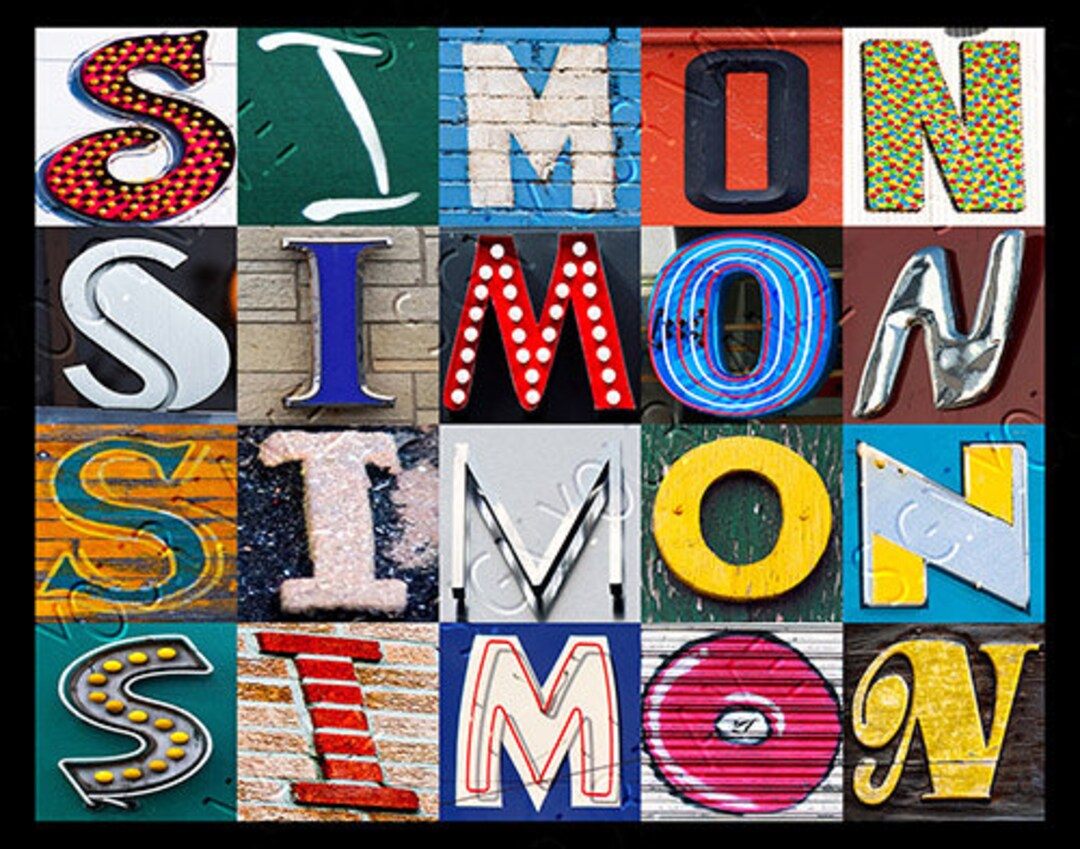 SIMON Personalized Poster Featuring Photos of Alphabet Letters From ...