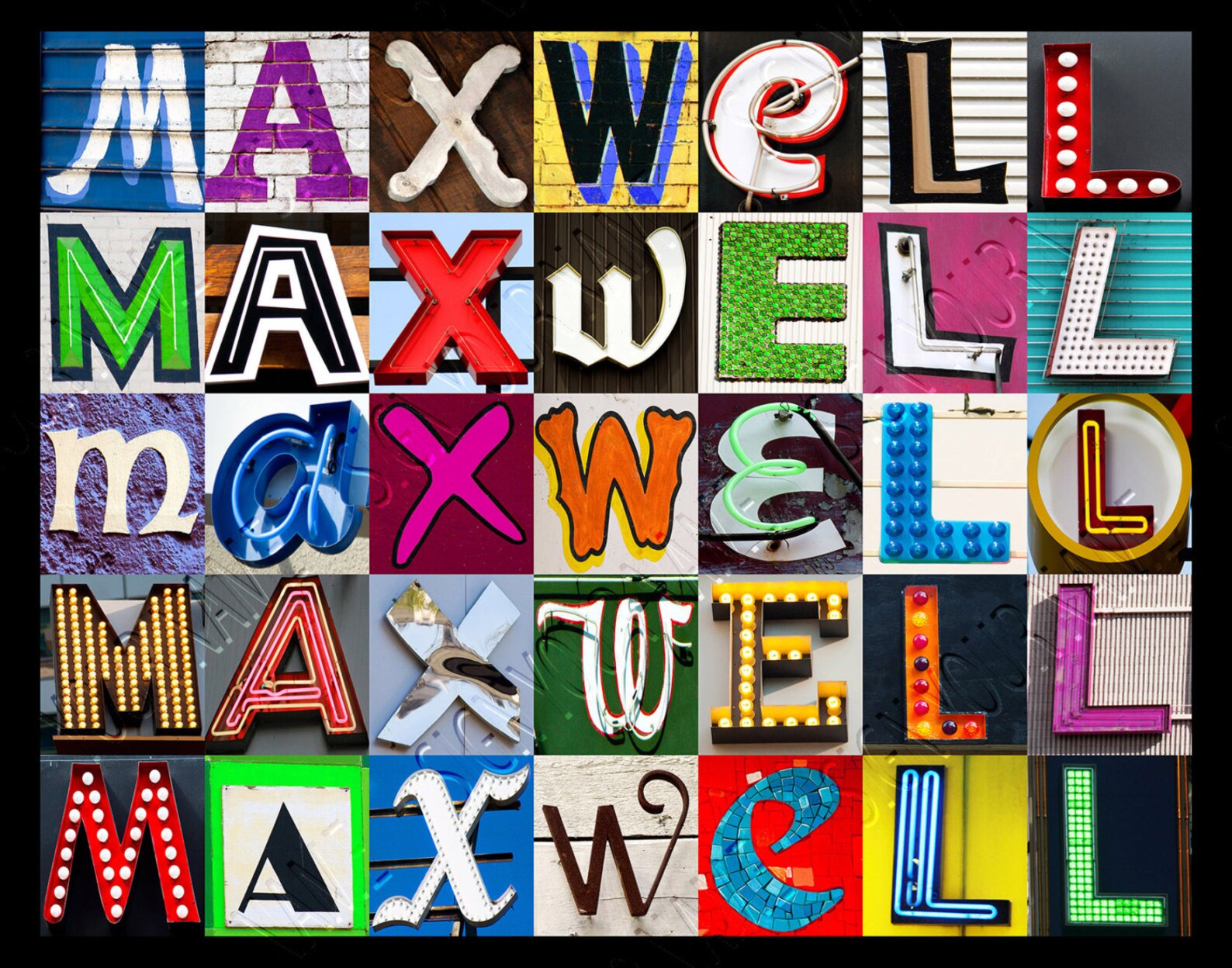 MAXWELL Personalized Poster Featuring Photos of Sign Letters ...