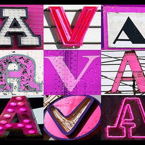 AVA Personalized Poster Featuring Photos of Sign Letters; Typography ...