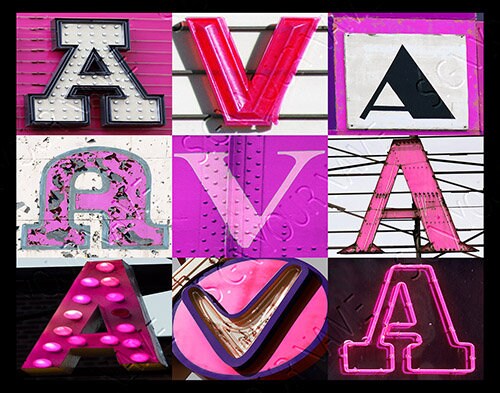 AVA Personalized Poster Featuring Photos of Sign Letters; Typography ...