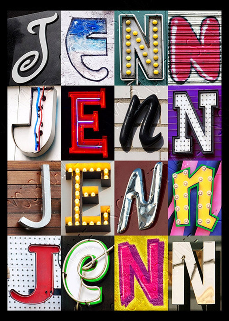 Personalized Playing Cards Featuring the Name JENN in Letters - Etsy